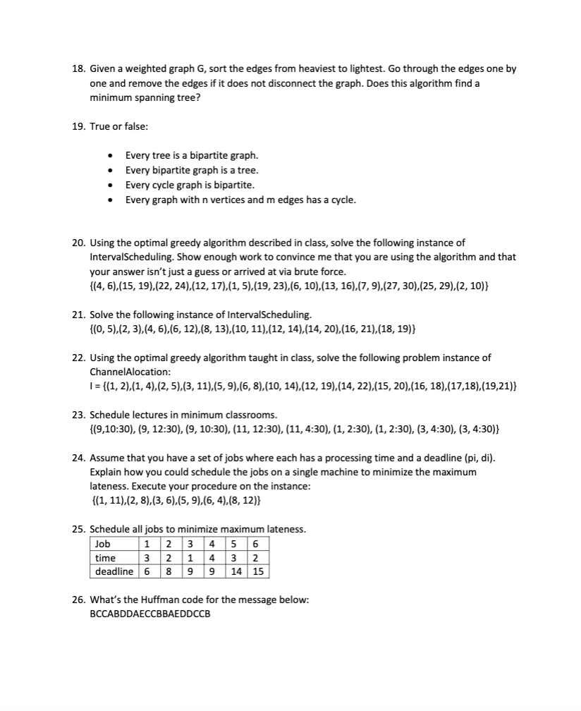 Solved 18. Given a weighted graph G, sort the edges from | Chegg.com