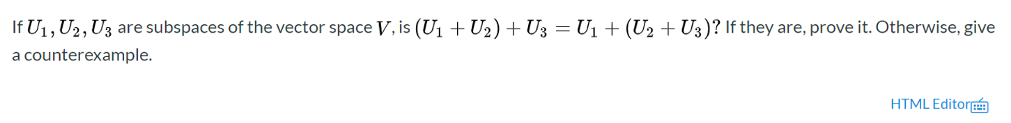 Solved If U1 , U2 , U3 are subspaces of the vector space | Chegg.com