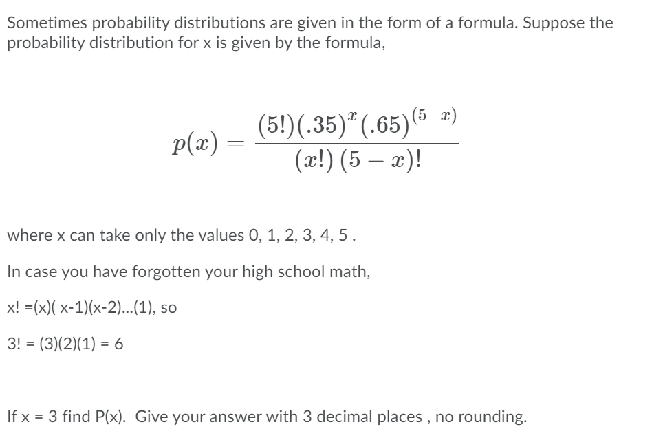 Solved Sometimes probability distributions are given in the | Chegg.com