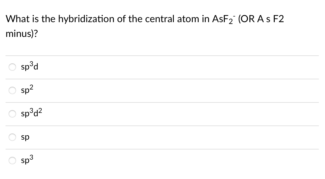 Solved What is the hybridization of the central atom in | Chegg.com