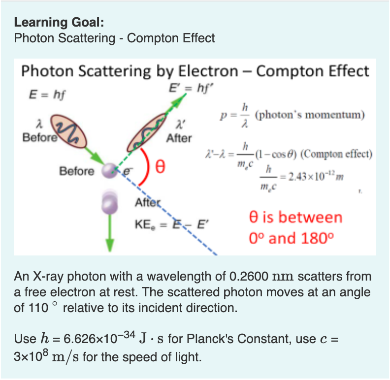 Solved Learning Goal: Photon Scattering - Compton Effect 2 | Chegg.com