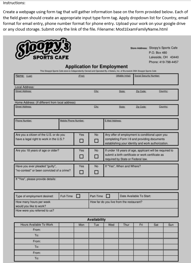 Solved Modify the form, and apply the | Chegg.com Solved Modify the form, and apply the | Chegg.com