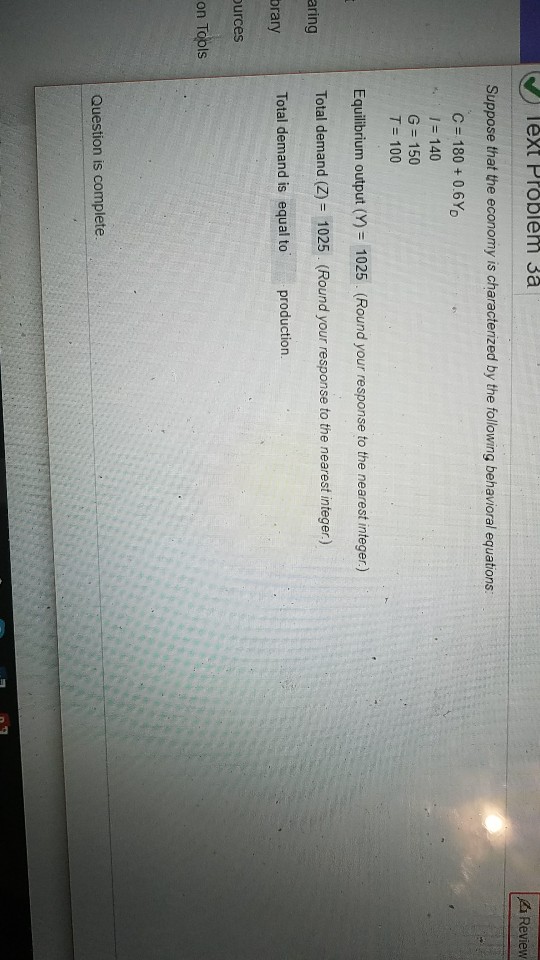Solved Text Problem 3a Review Suppose that the economy is | Chegg.com