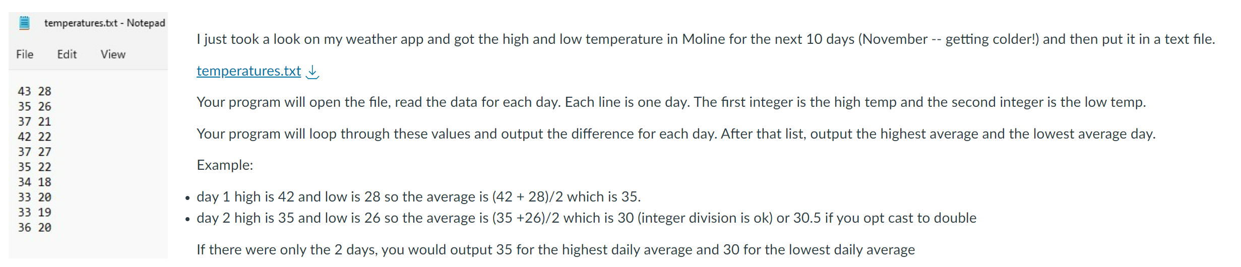 I just took a look on my weather app and got the high | Chegg.com