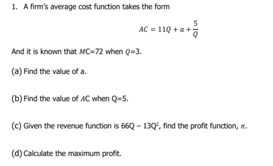 Solved I need step by step and clear explanation:A firm's | Chegg.com