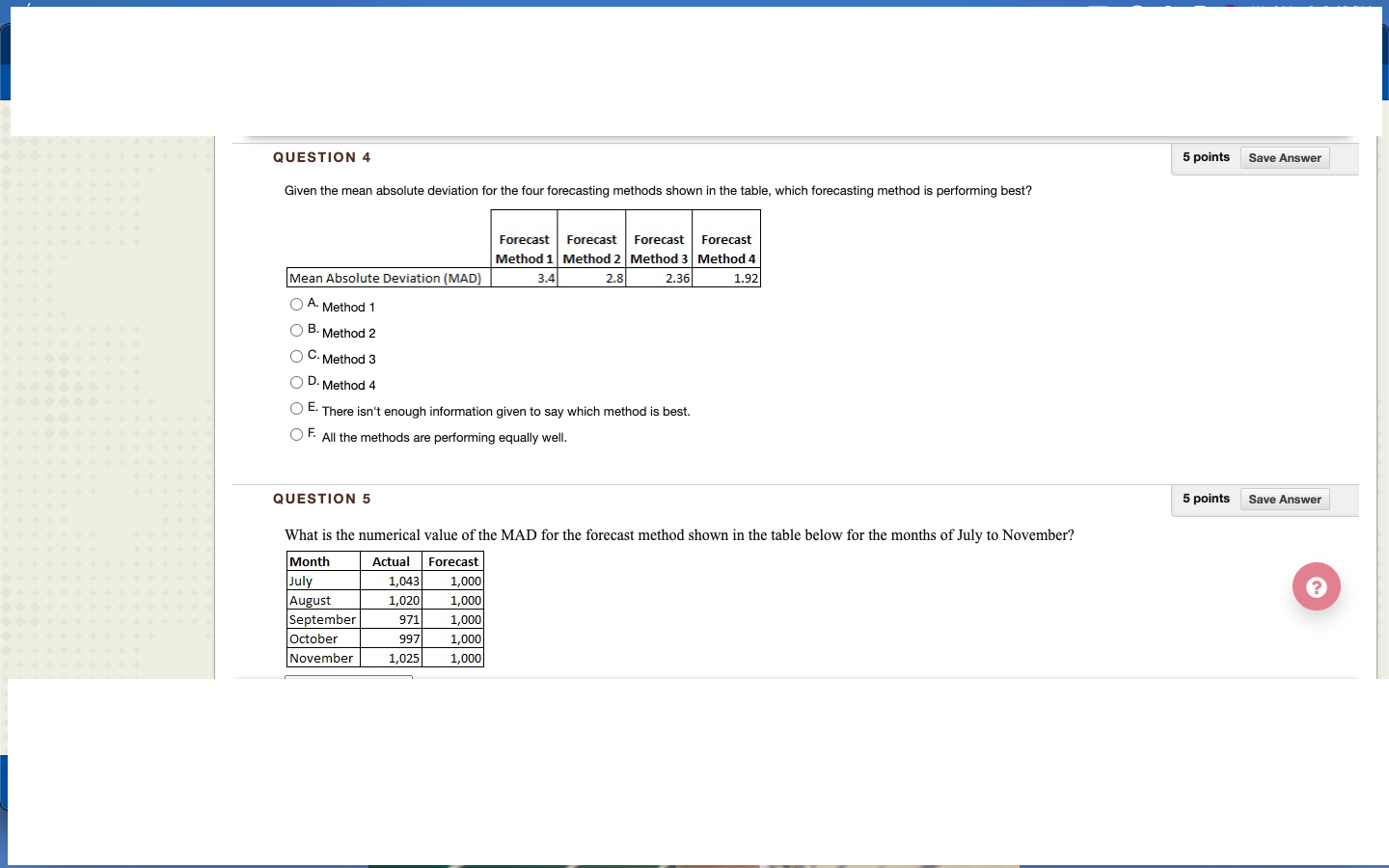 Solved QUESTION 4 5 Points Save Answer Given The Mean Chegg
