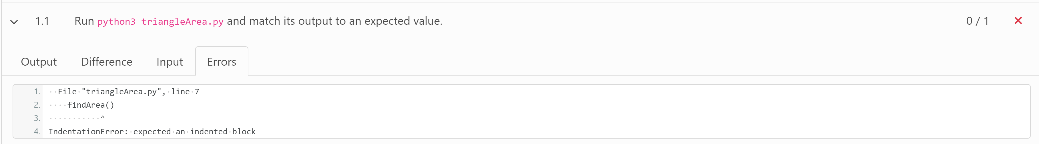 Solved 11 Run Python3 Triangleareapy And Match Its Output 