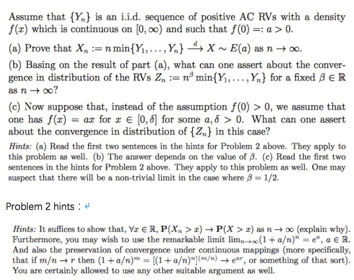 Assume that Y) is an i.i.d. sequence of positive AC | Chegg.com