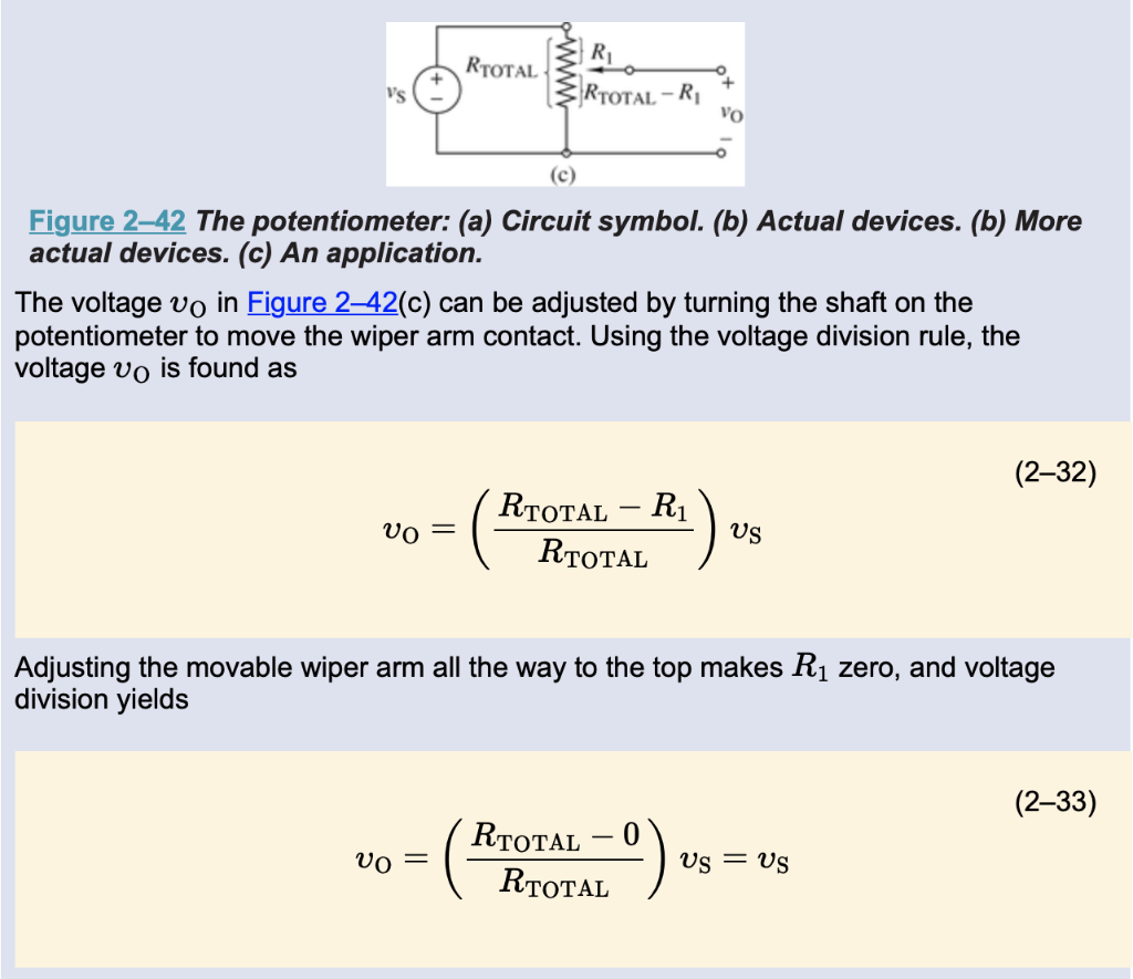 Solved RTOTAL R RTOTAL-R Vs vo (c) Figure 2–42 The | Chegg.com