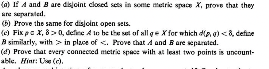 Solved (a) If A and B are disjoint closed sets in some | Chegg.com