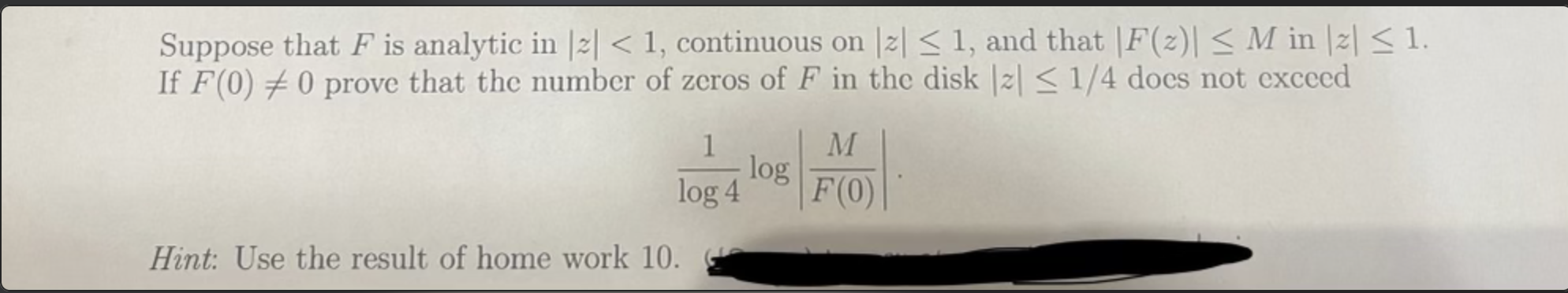 Solved Suppose that F is analytic in ∣z∣