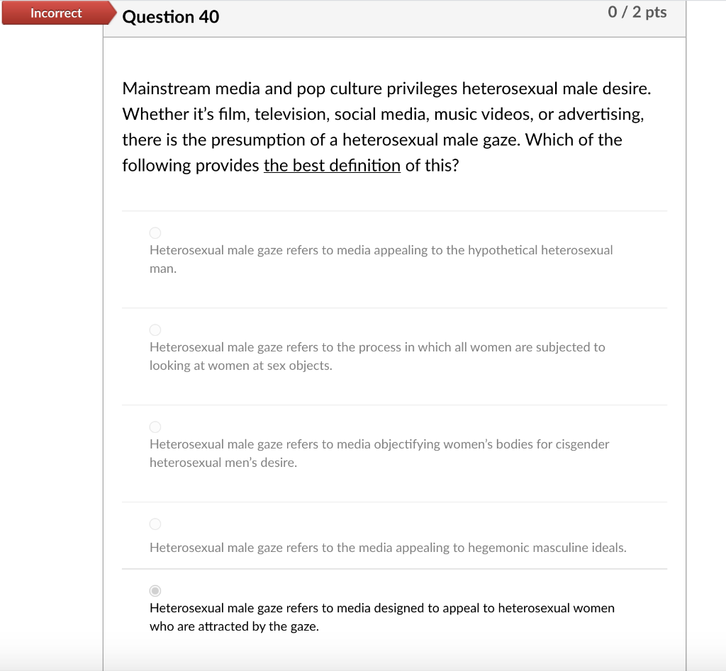 Solved Mainstream media and pop culture privileges | Chegg.com
