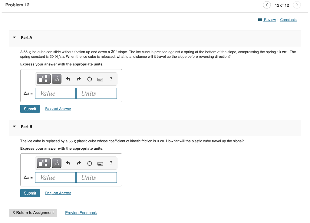 Solved Problem 12 12 of 12 > Review Constants Part A A 55 g | Chegg.com