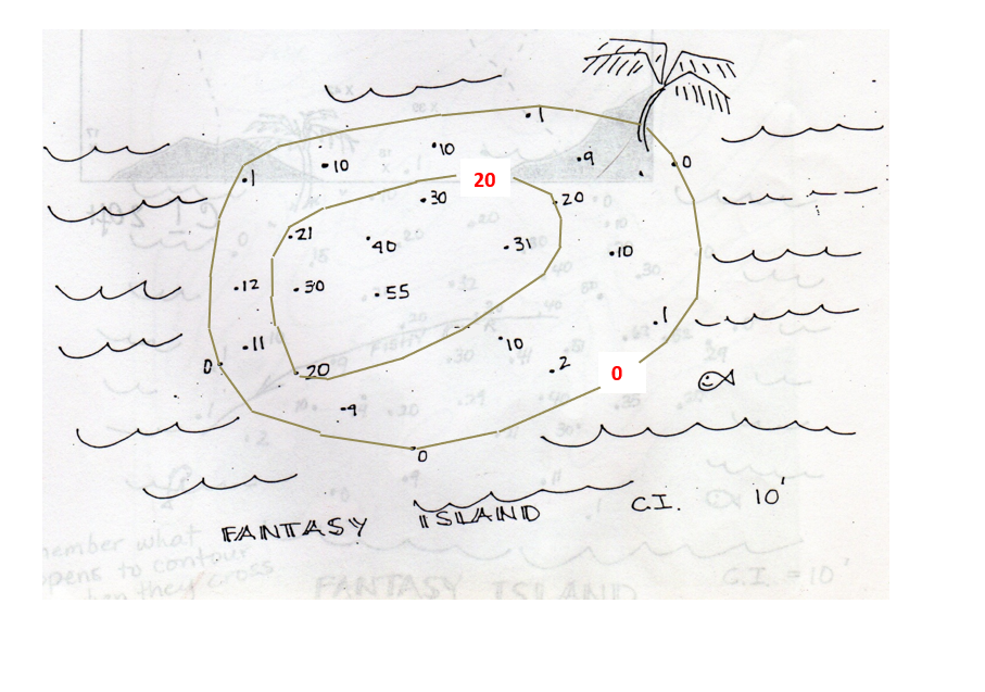 Solved 2. EXTRA CREDIT Finish drawing the Contour lines to | Chegg.com