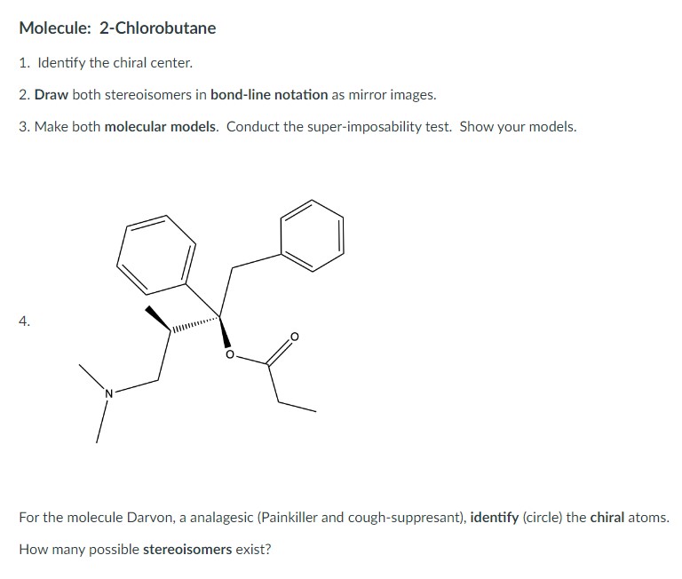 Solved Molecule: 2-Chlorobutane 1. Identify the chiral | Chegg.com