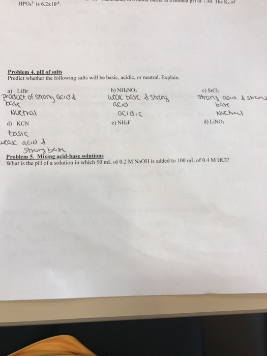 Solved Predict whether the following salts will be basic, | Chegg.com