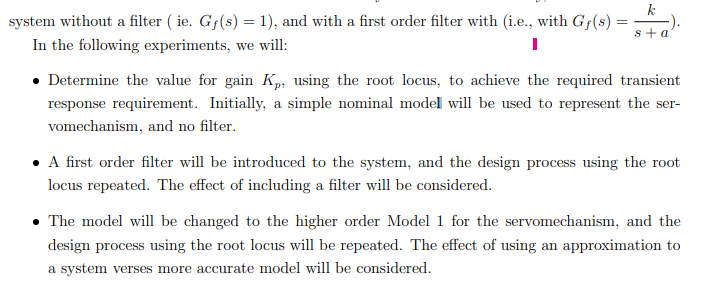 Solved Experiment 1: 2nd order model, no filter Consider a | Chegg.com