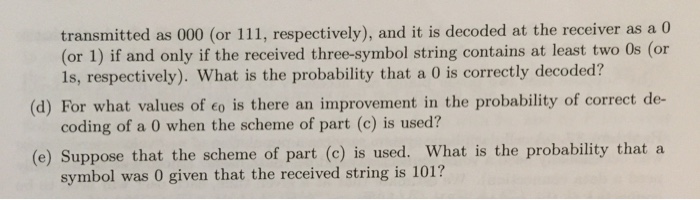 Solved Problem 31. Communication through a noisy channel. A | Chegg.com