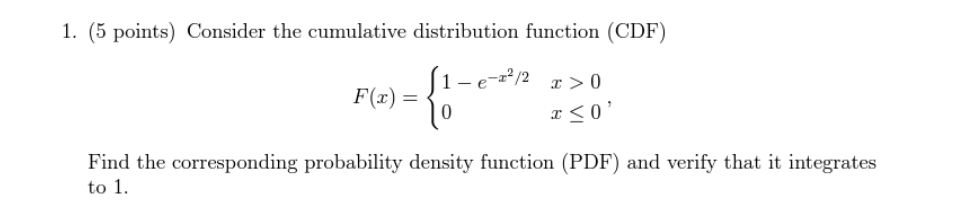 Solved 1. (5 points) Consider the cumulative distribution | Chegg.com