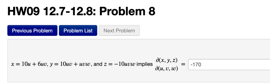 Solved HW09 12.7-12.8: Problem 8 Previous Problem Problem | Chegg.com