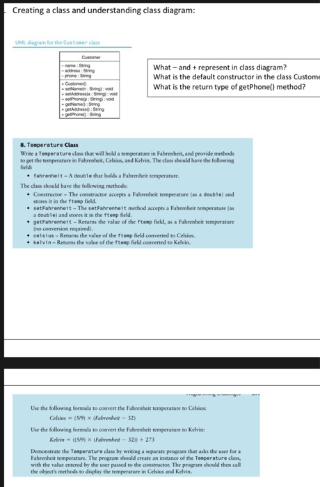 Solved Creating a class and understanding class diagram: UML | Chegg.com