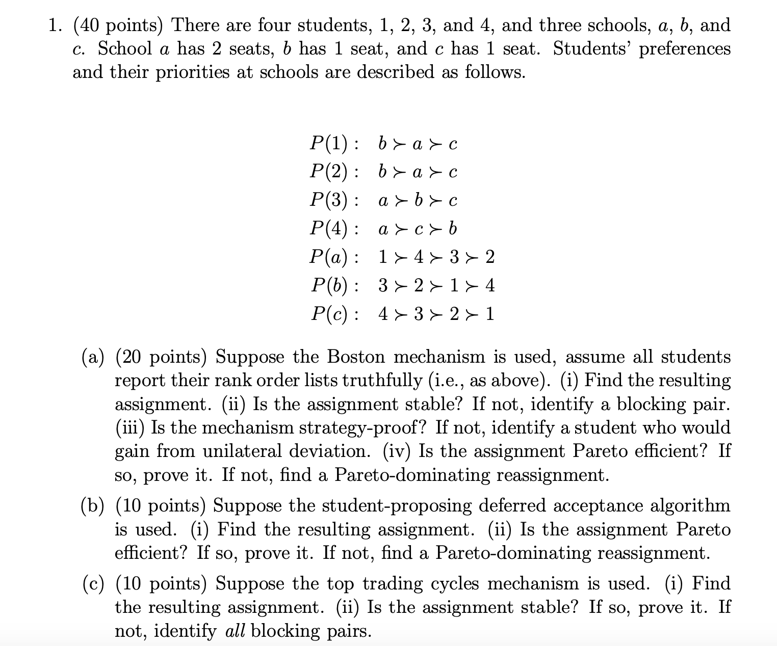 Solved (40 points) There are four students, 1,2,3, and | Chegg.com Solved (40 points) There are four students, 1,2,3, and | Chegg.com