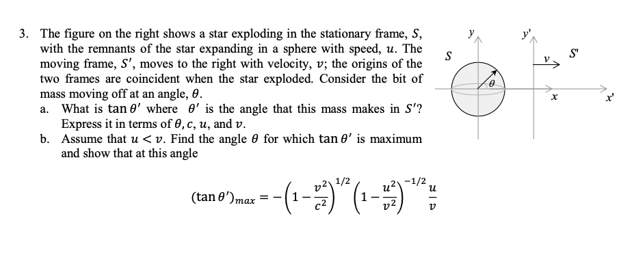 Solved 3. The figure on the right shows a star exploding in | Chegg.com