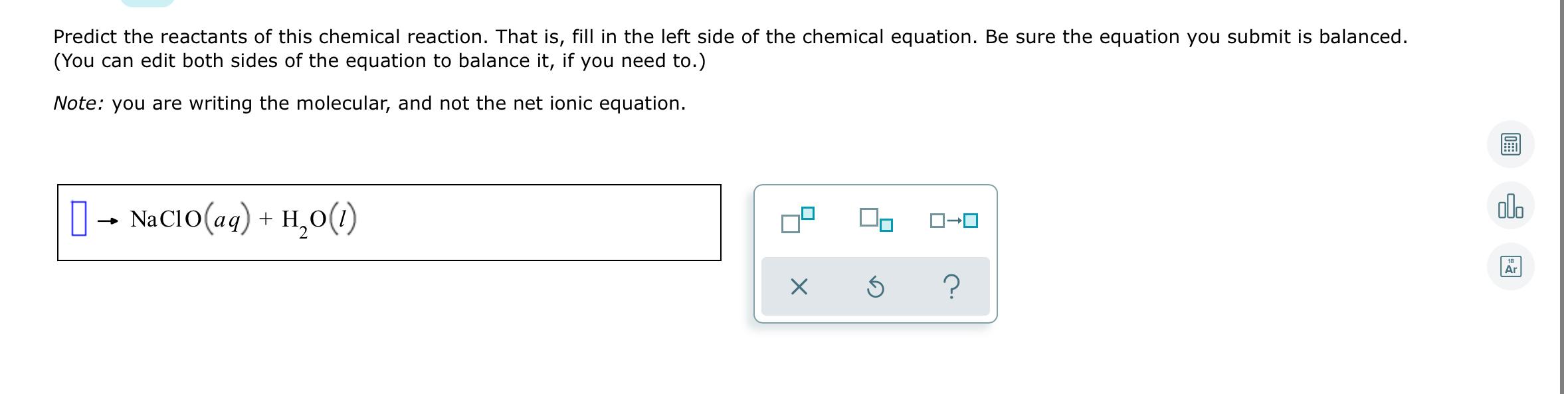 Solved Predict the reactants of this chemical reaction. That | Chegg.com