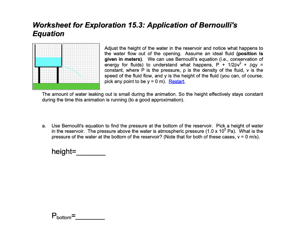 Worksheet for Exploration 15.3: Application of | Chegg.com