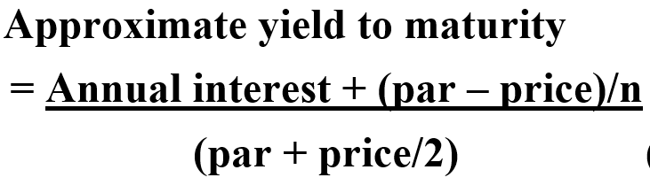 Solved What is the approximate yield to maturity for the | Chegg.com
