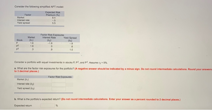 Solved Consider the following simplified APT model: Expected | Chegg.com