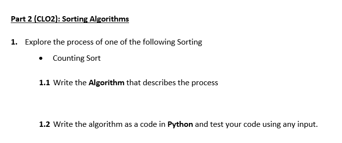 Solved Part 2 Clo2 Sorting Algorithms 1 Explore The 6373