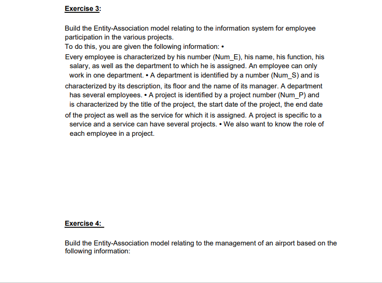 Solved Series Of Exercises On The Entity Model Association
