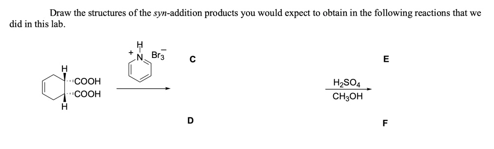 Solved Draw the structures of the syn-addition products you | Chegg.com