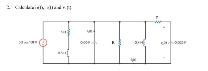 Solved Calculate i1(t),i2(t) ﻿and vx(t). | Chegg.com