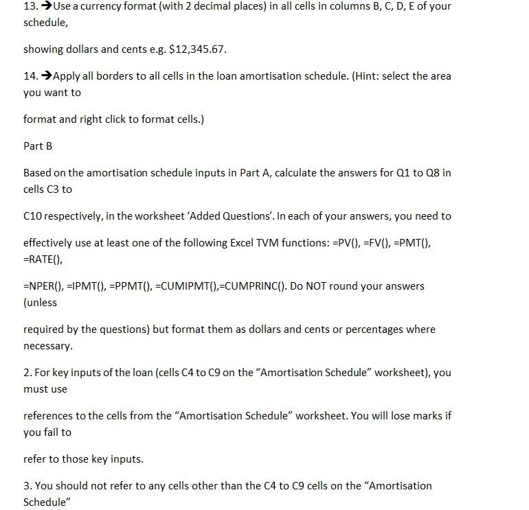 13. →Use a currency format (with 2 decimal places) in | Chegg.com
