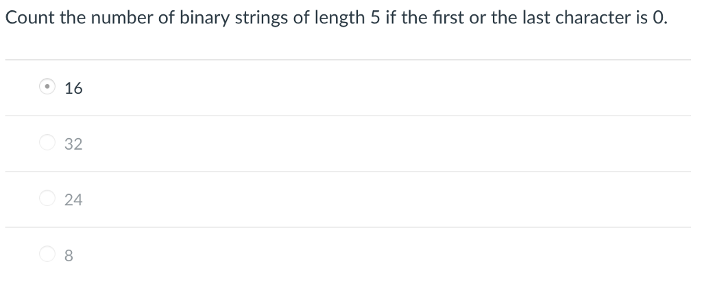 Solved Count the number of binary strings of length 5 if the | Chegg.com
