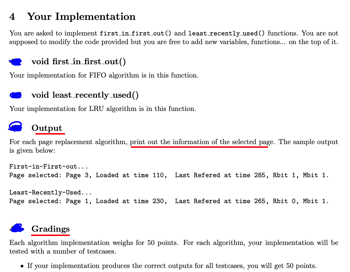 Solved Implement code on FIFO and LRU by use of testcase.txt | Chegg.com