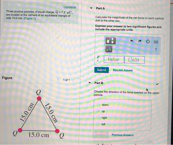 Solved Constants Part A Three positive particles of equal | Chegg.com