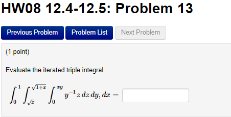 Solved HW08 12.4-12.5: Problem 12 Previous Problem Problem | Chegg.com