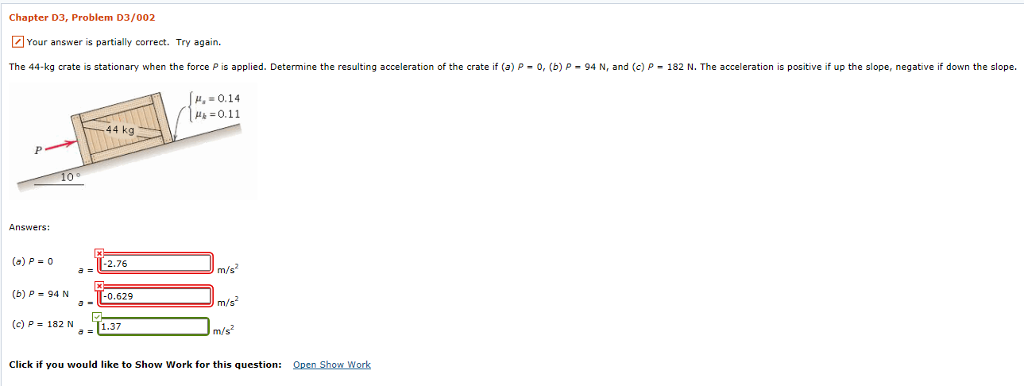 Solved Chapter D3, Problem D3/002 Your answer is partially | Chegg.com