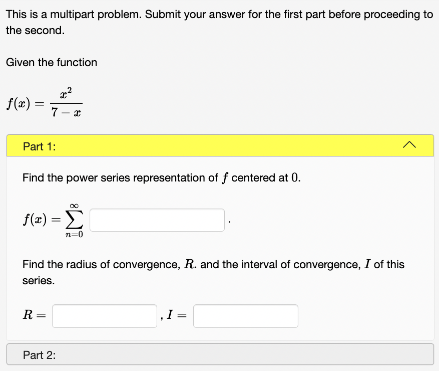 Solved This is a multipart problem. Submit your answer for | Chegg.com