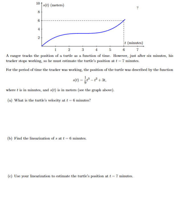 Solved A ranger tracks the position of ﻿a turtle as ﻿a | Chegg.com