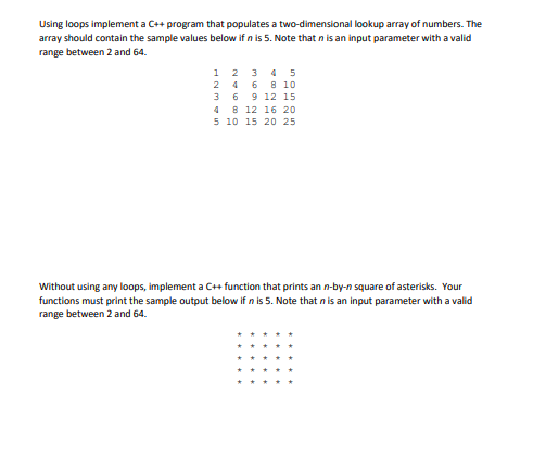 Solved Using loops implement a C++ program that populates a | Chegg.com