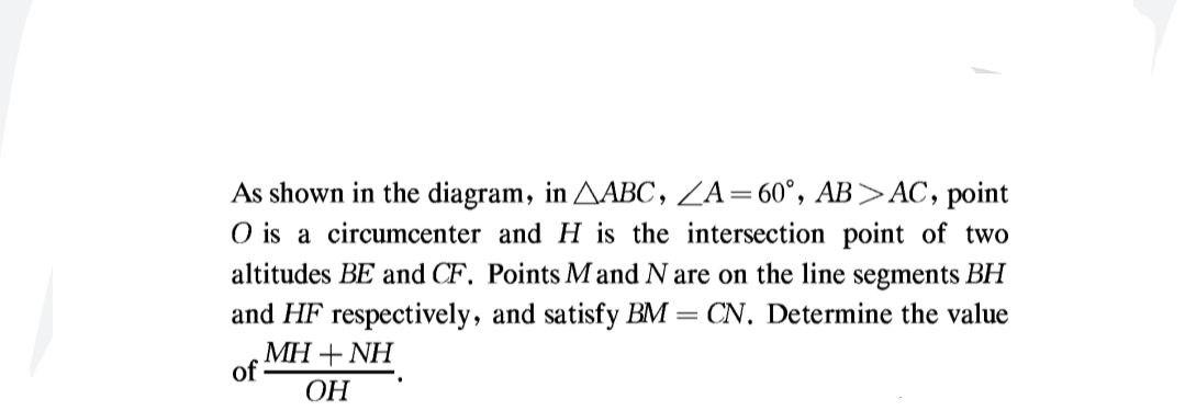 As shown in the diagram, in AABC, ZA=60°, AB > AC, | Chegg.com