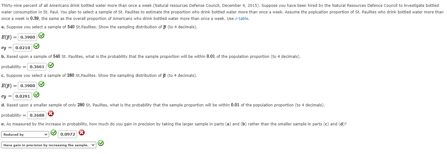 Solved Thirty-nine percent of all Americans drink bottled | Chegg.com