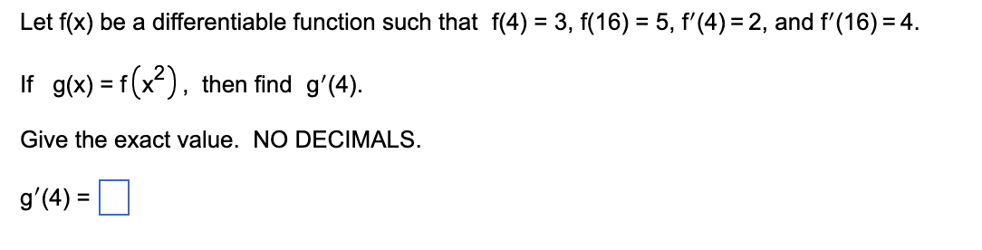 Solved Let f(x) be a differentiable function such that | Chegg.com