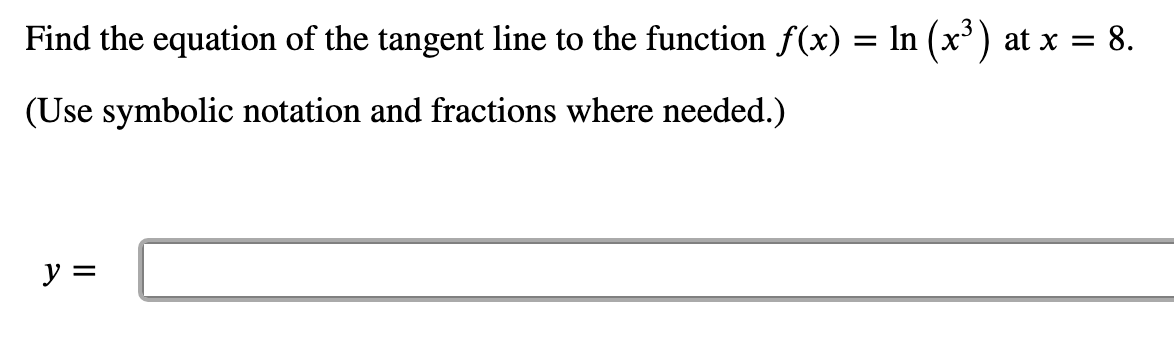 Solved Find the equation of the tangent line to the function | Chegg.com