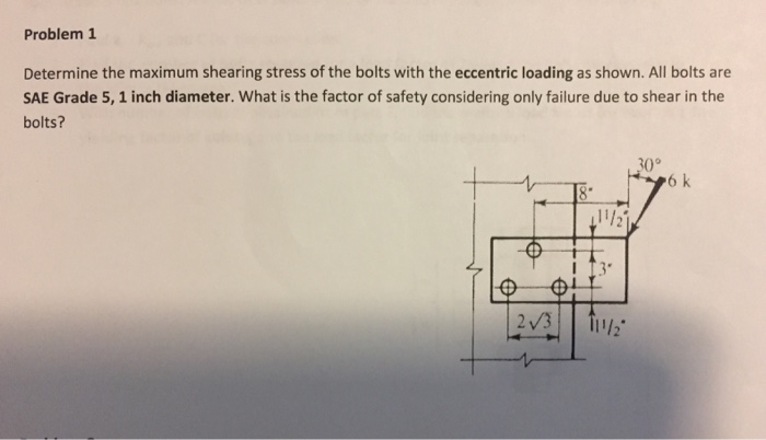 Solved Determine the maximum shearing stress of the bolts | Chegg.com