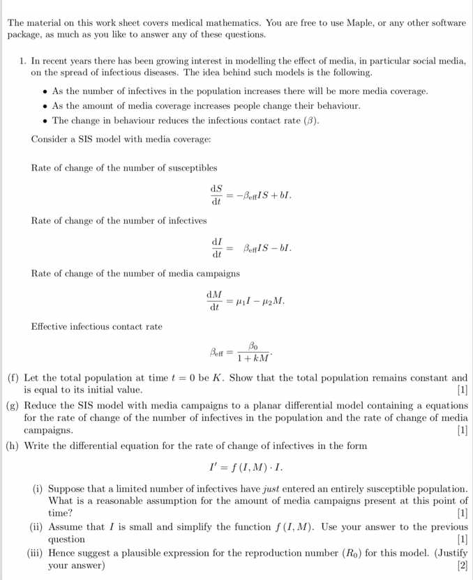 The material on this work sheet covers medical | Chegg.com